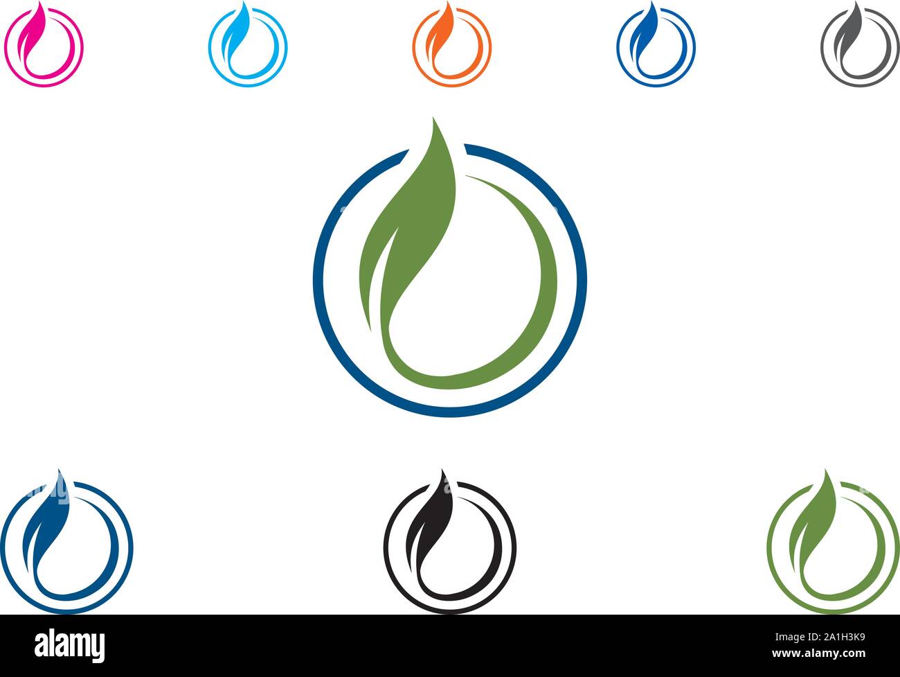 Green Power Energy Logo Design Element, Thunder Leaf Logo, Leaves icon ...