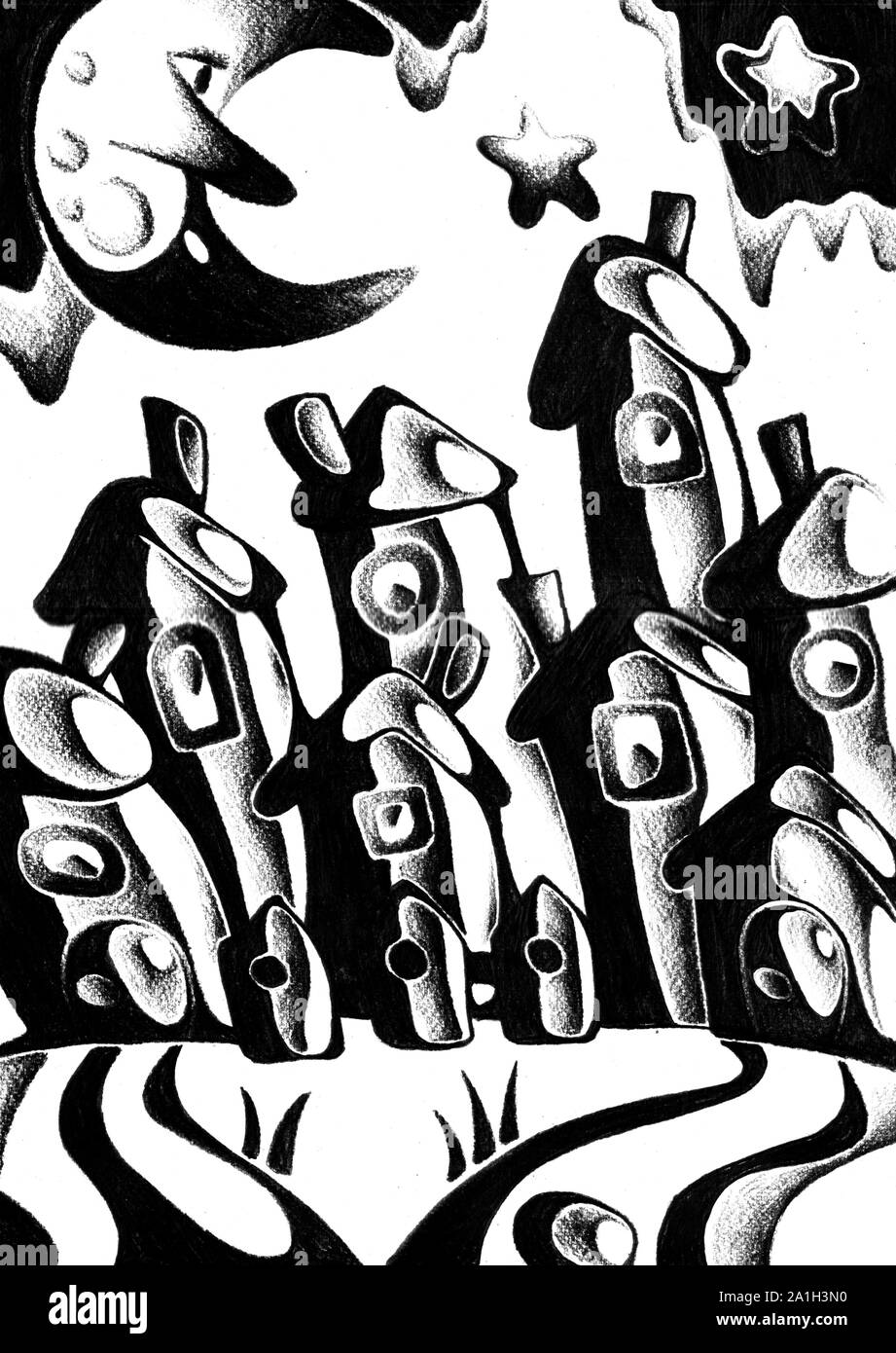 Abstraction drawing sketch art handmade Stock Photo - Alamy