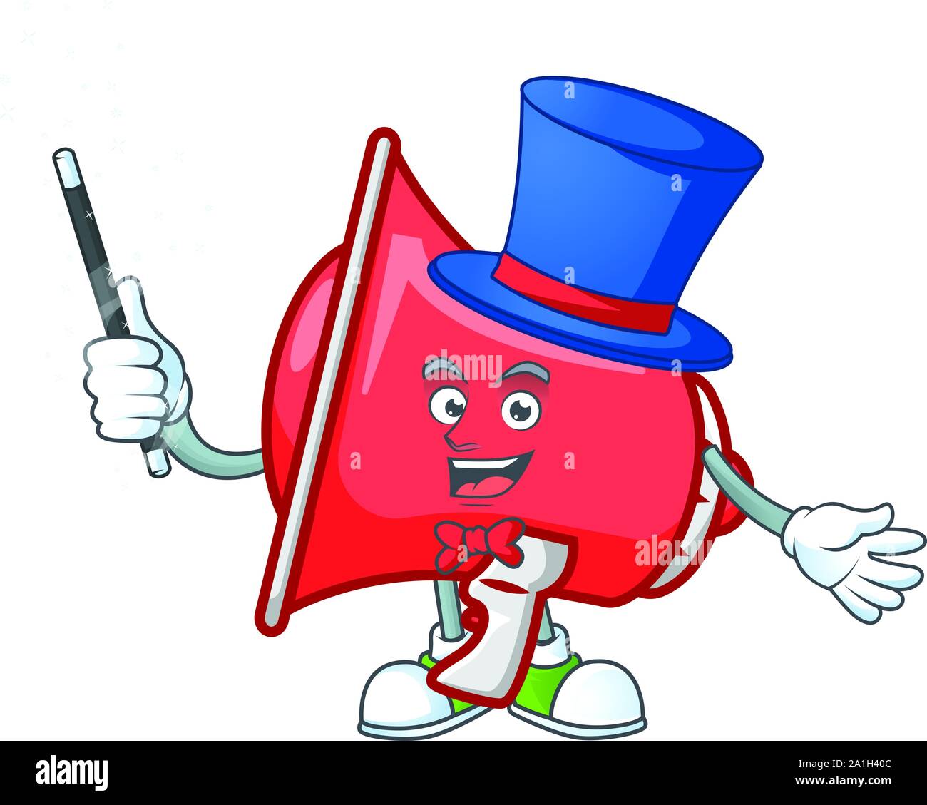 Magician red loudspeaker with cartoon mascot style Stock Vector Image ...