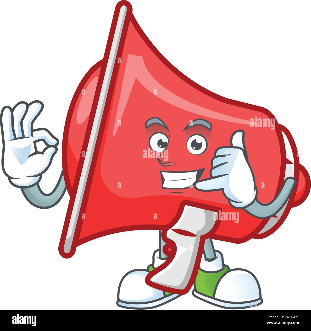 Call me red loudspeaker with cartoon mascot style Stock Vector Image ...