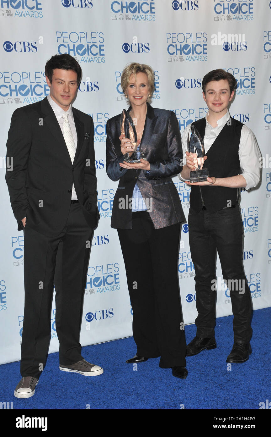 LOS ANGELES, CA. January 05, 2011: Glee stars Cory Monteith (left ...