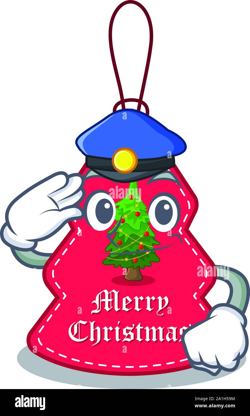 Police christmas tag hanging isolated with cartoon Stock Vector Image ...
