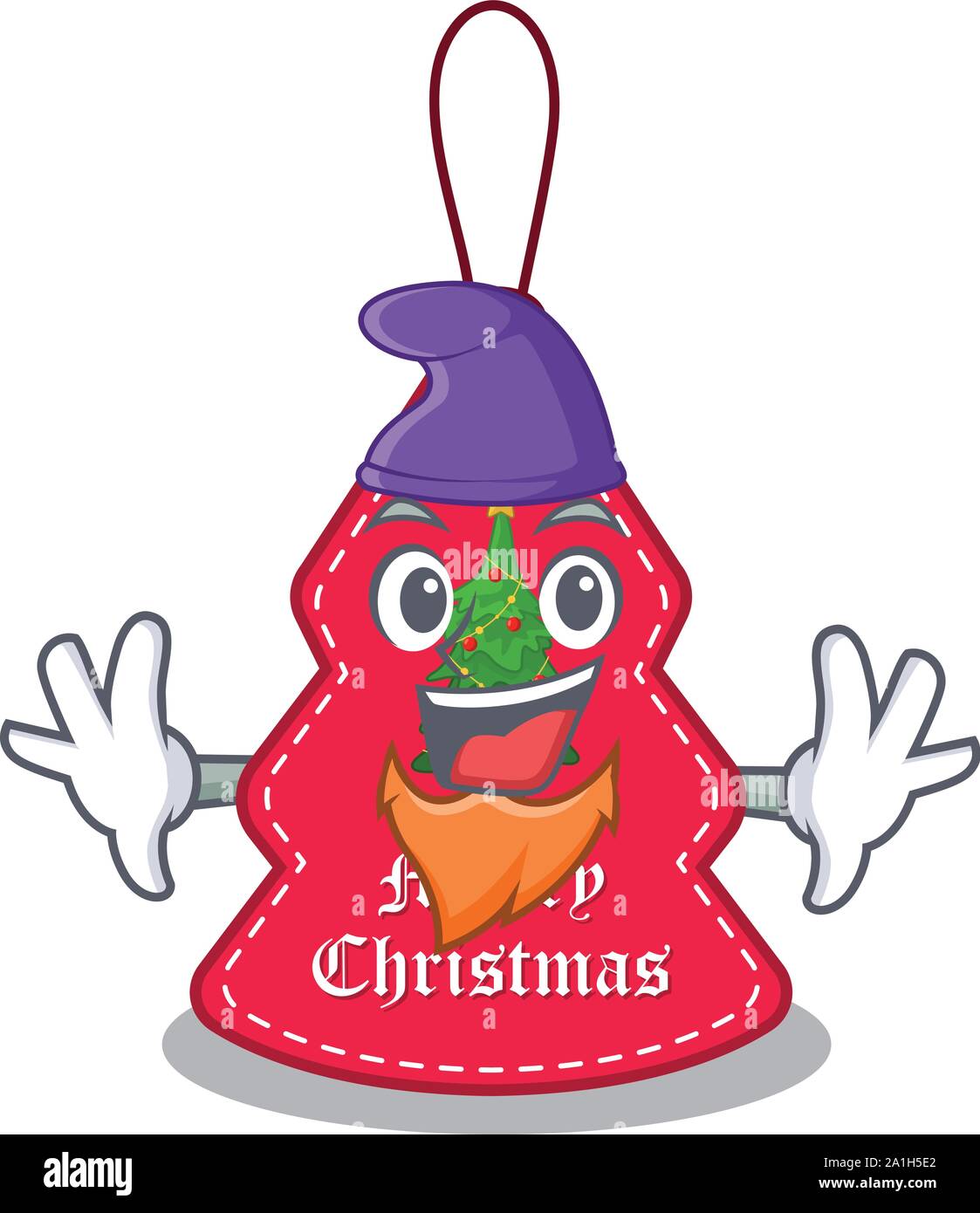 Elf christmas tag hanging isolated with cartoon Stock Vector Image ...