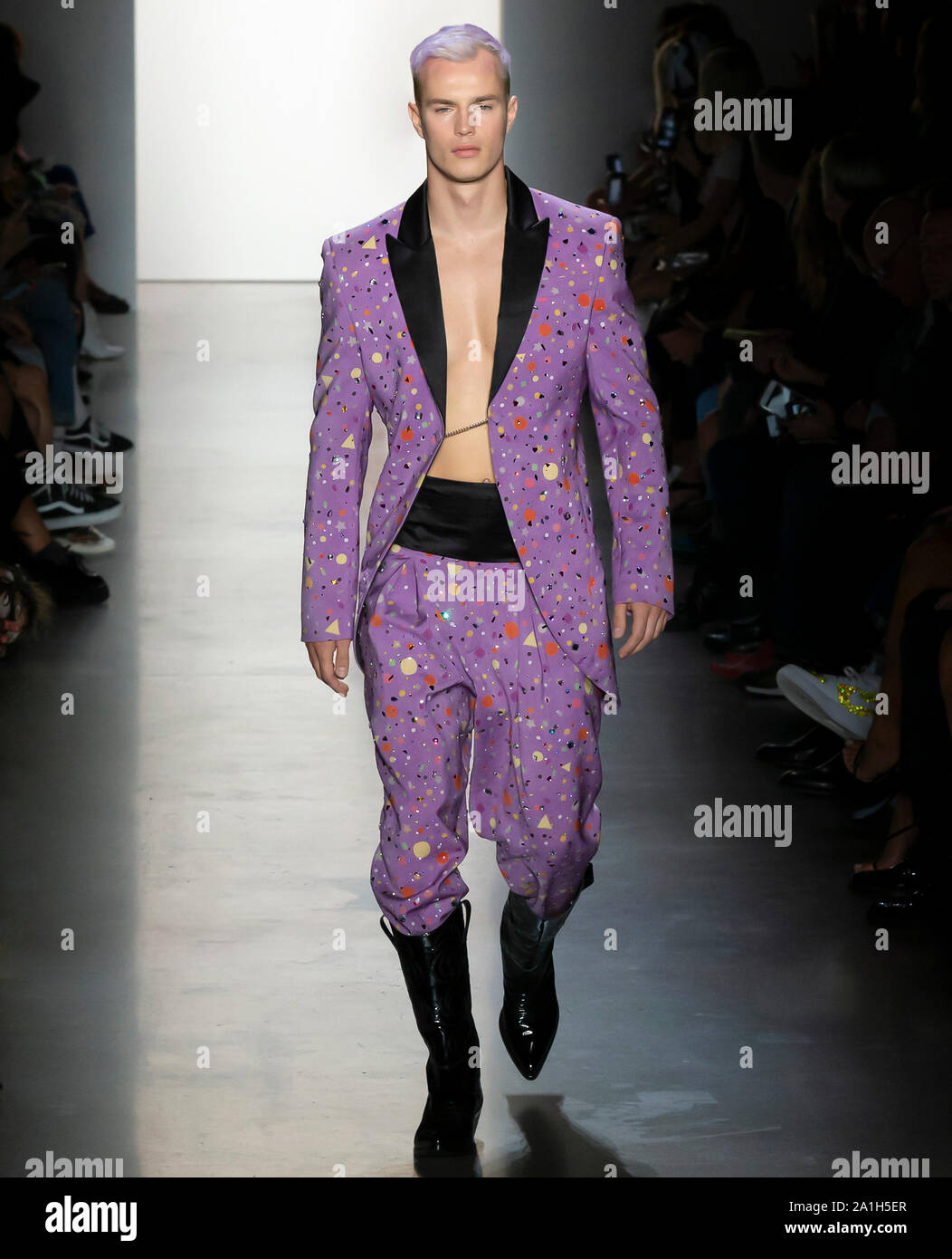 New York, NY - Sept 09, 2019: Denek Kania walks the runway at the ...