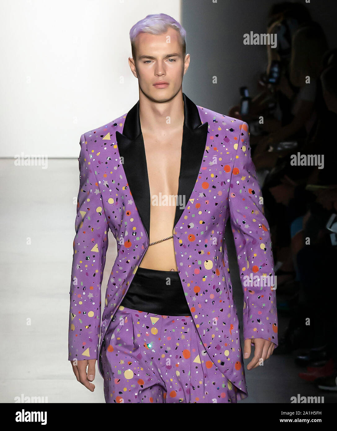 New York, NY - Sept 09, 2019: Denek Kania walks the runway at the ...