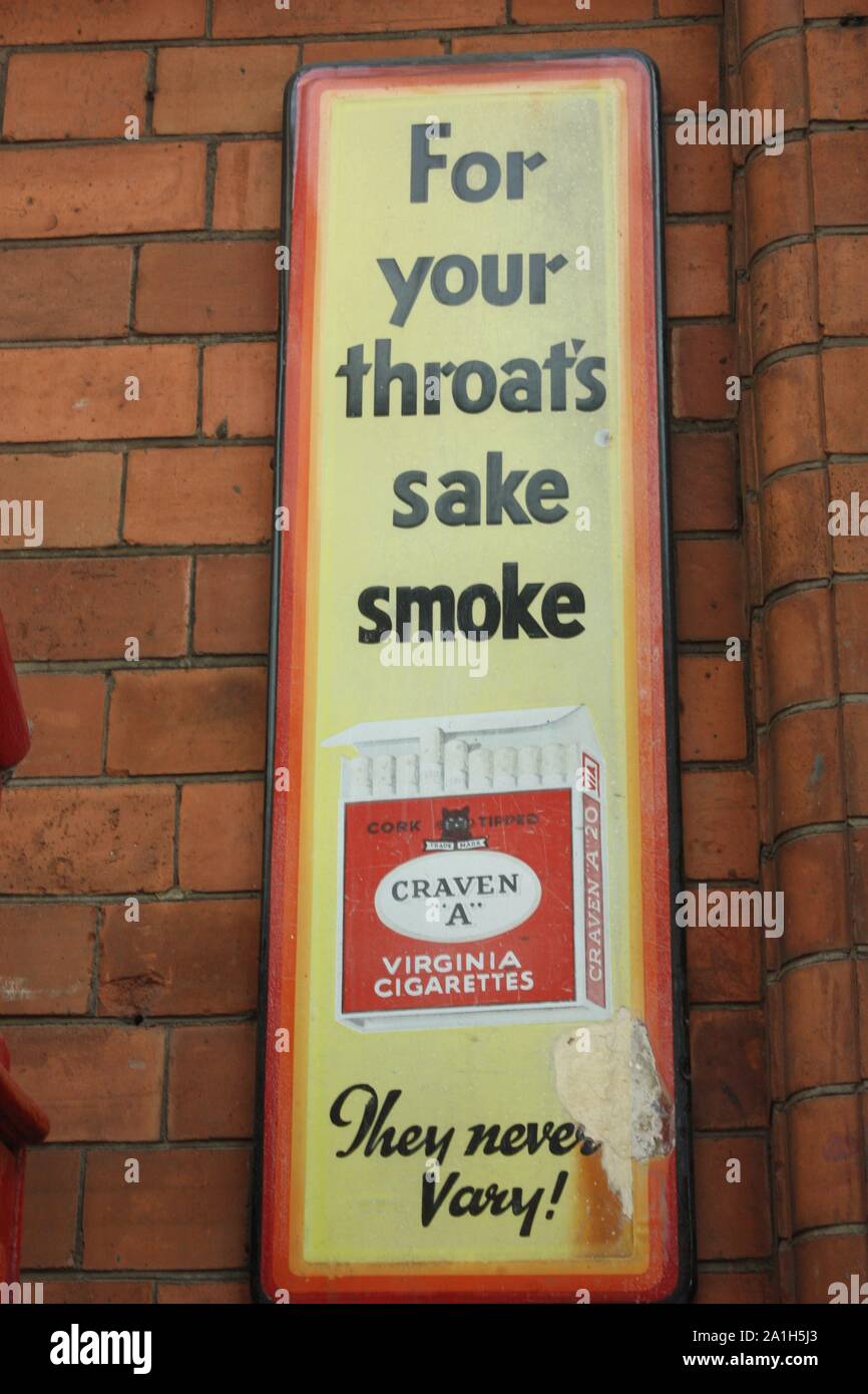Loughborough, UK - Period adverts on the platforms of the Great Central ...