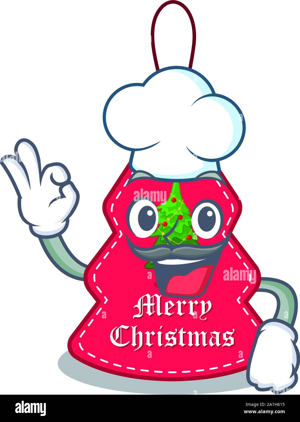 Chef christmas tag hanging on mascot shape Stock Vector Image & Art - Alamy