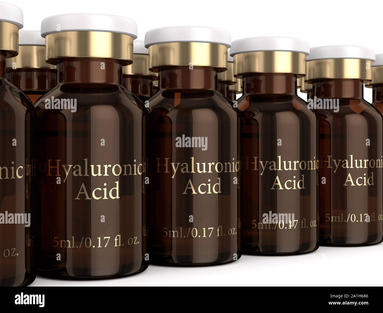 3d render of hyaluronic acid vials over white background Stock Photo ...