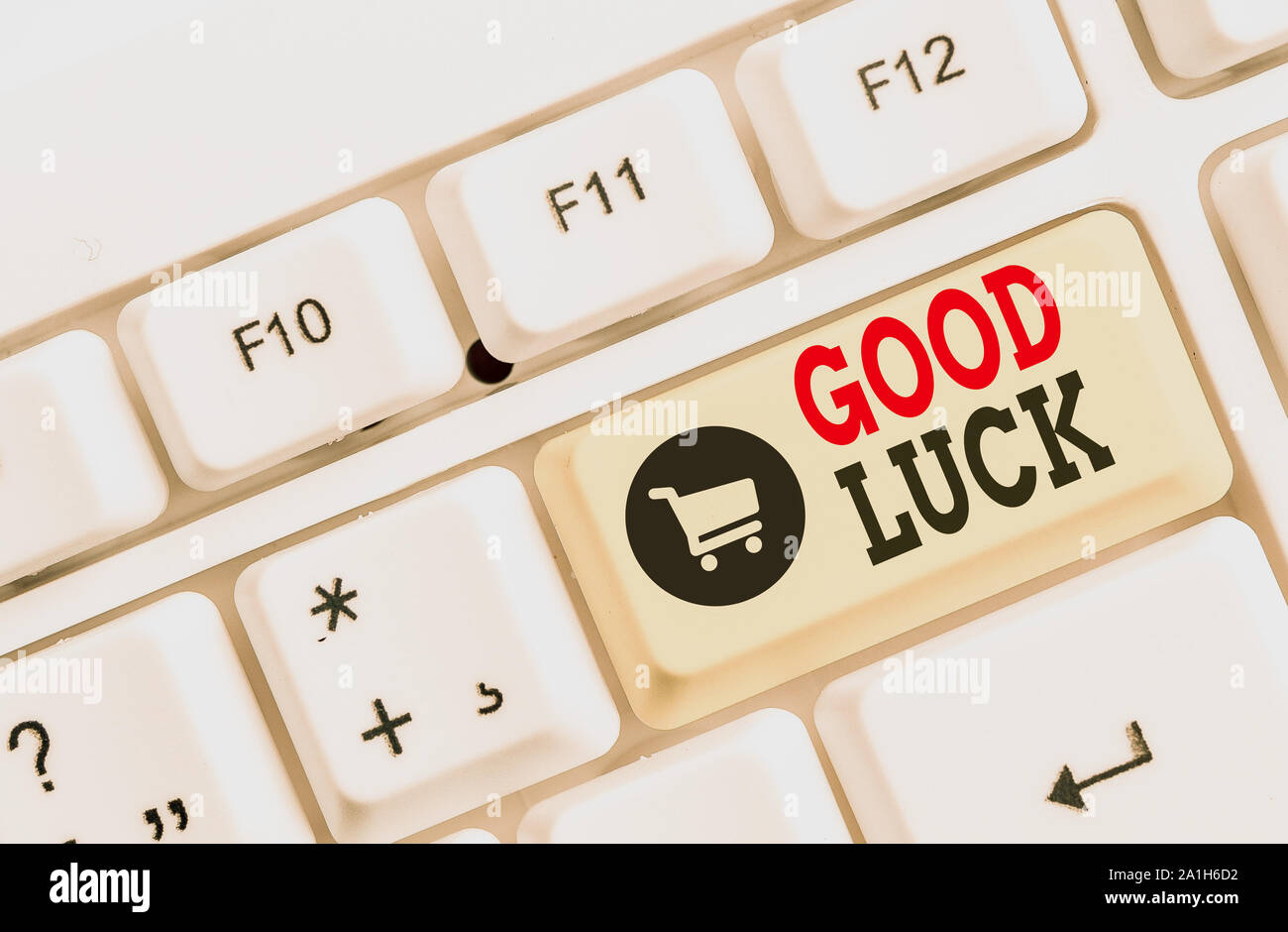 Text sign showing Good Luck. Business photo text A positive fortune or ...