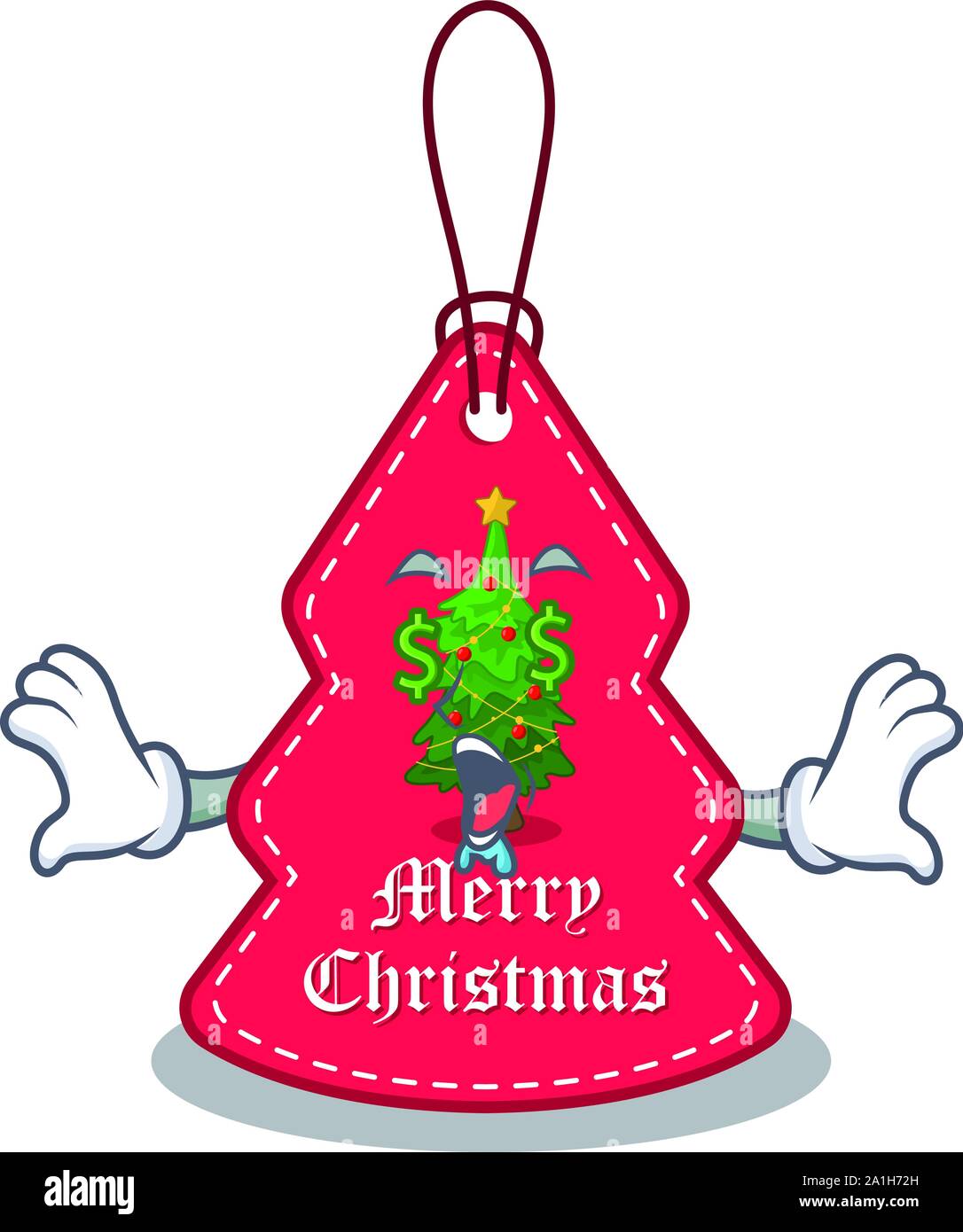 Money eye Christmas tags hanging on cartoon walls Stock Vector Image ...