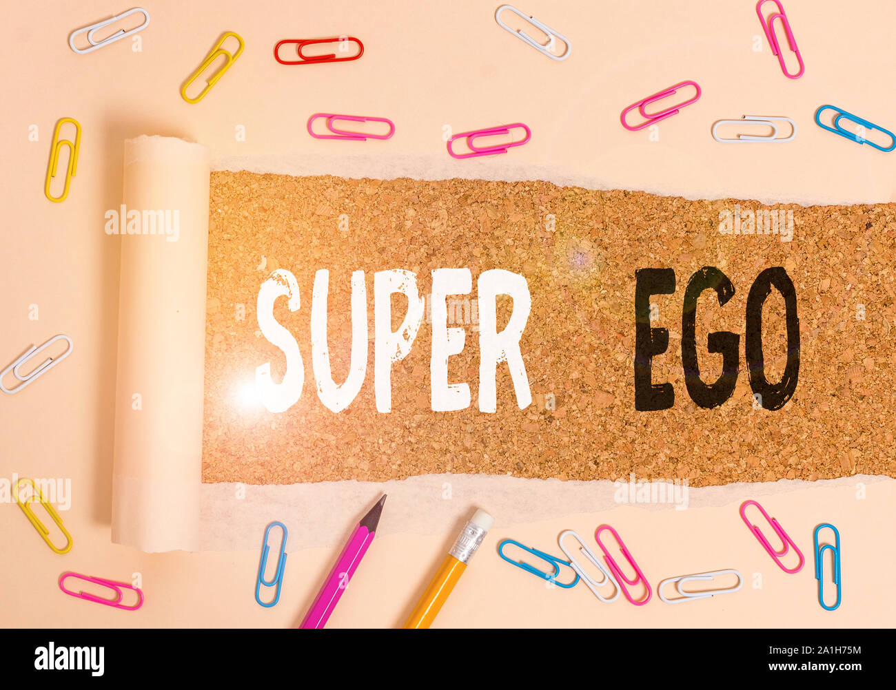 Handwriting text writing Super Ego. Conceptual photo The I or self of ...