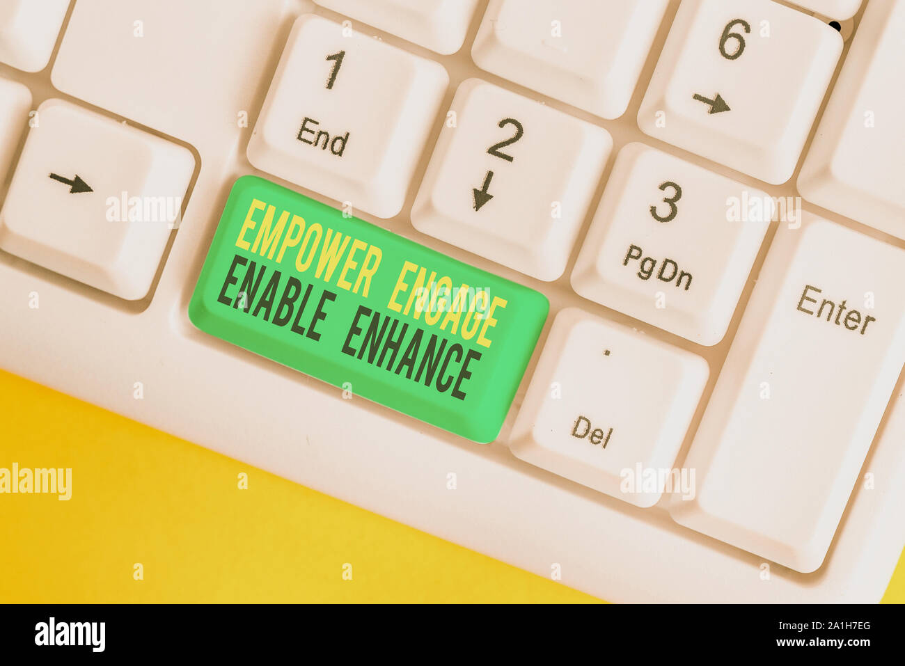 Conceptual hand writing showing Empower Engage Enable Enhance. Concept ...