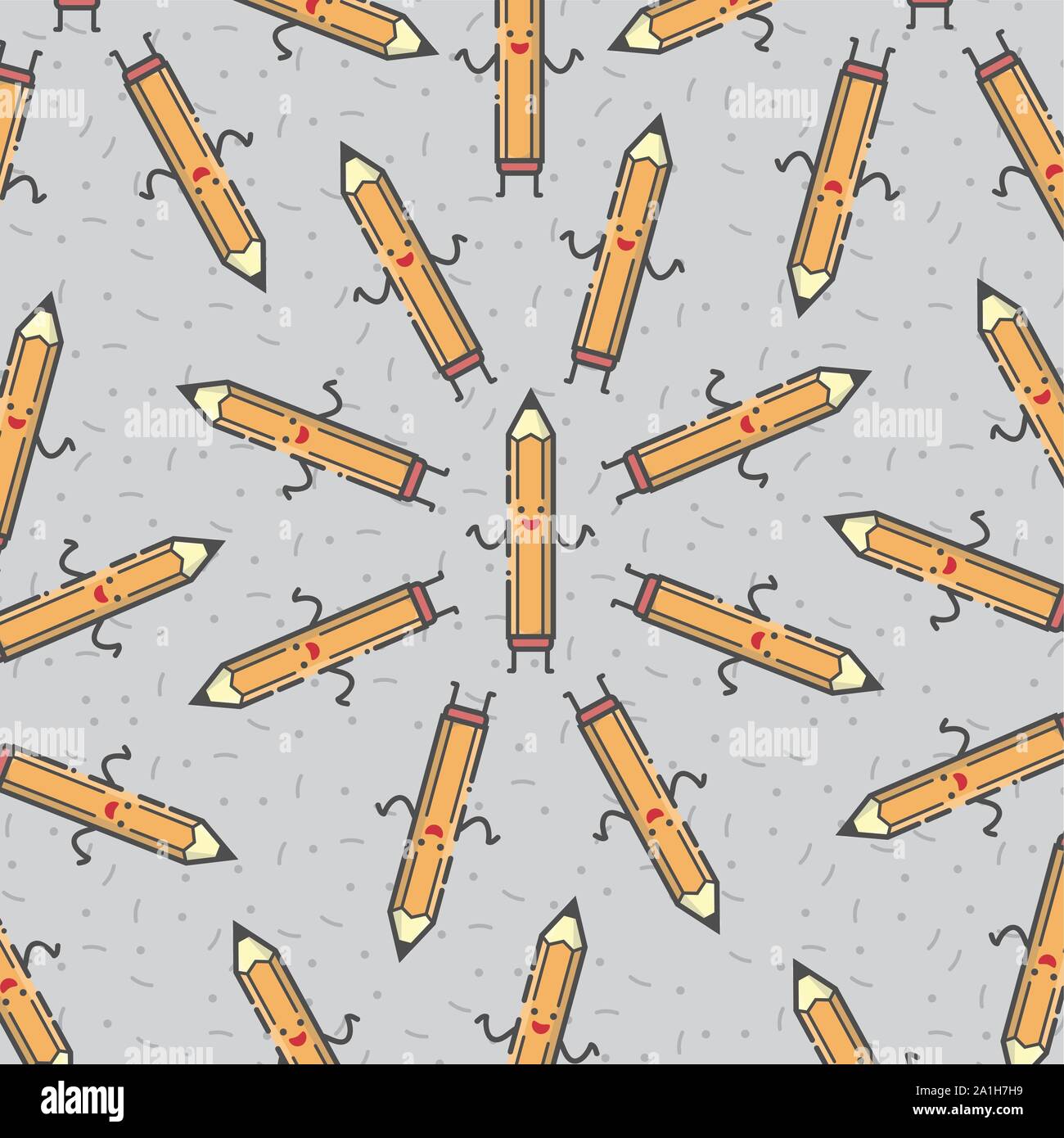 A Cute Pencil Vector Background Illustration with orange color Stock ...