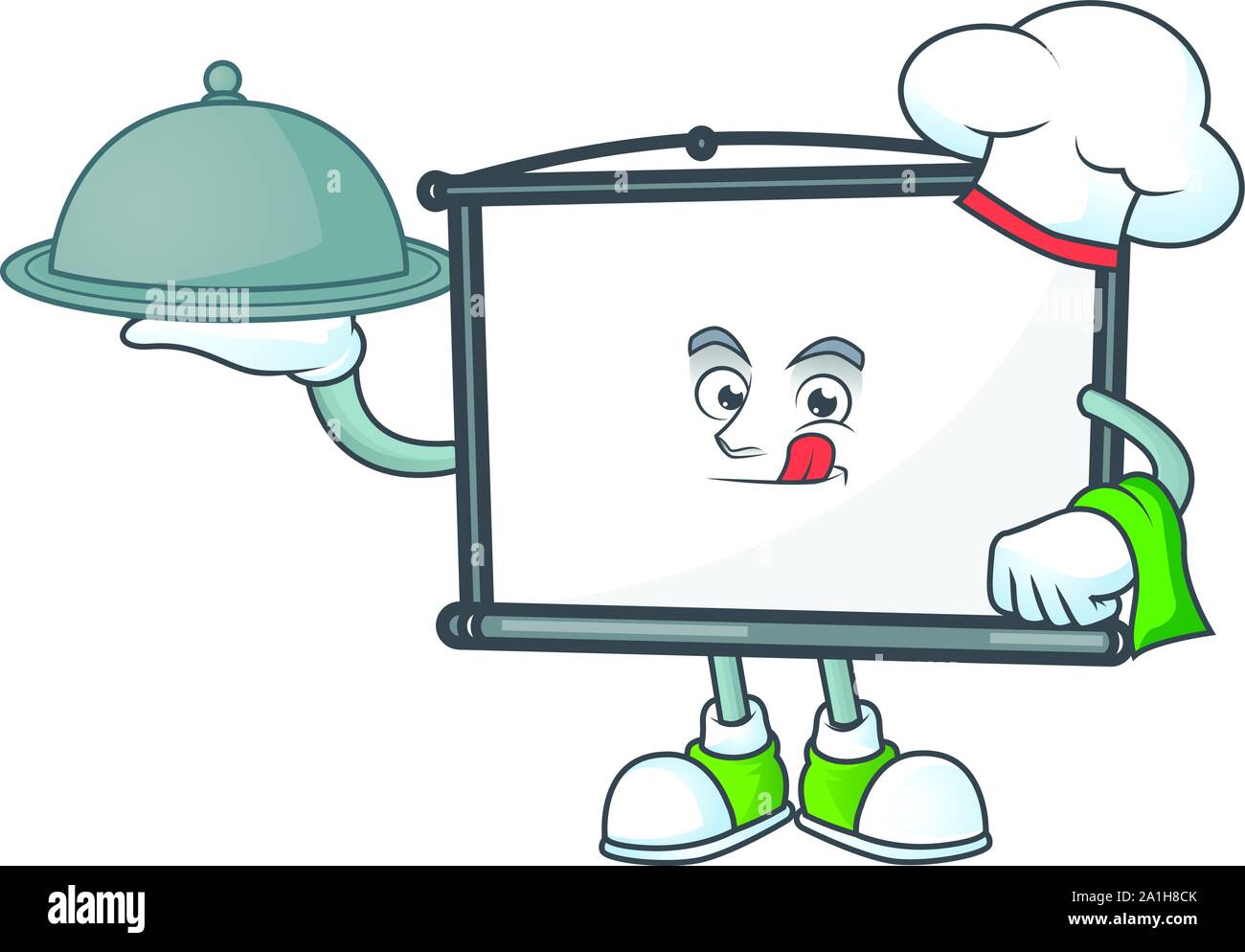 Chef with food empty project screen for presentation object Stock ...