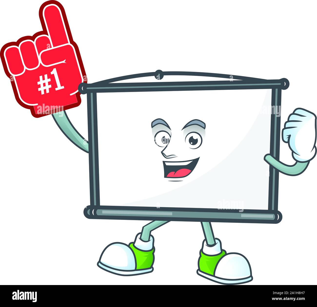 Foam finger empty project screen on white background Stock Vector Image ...
