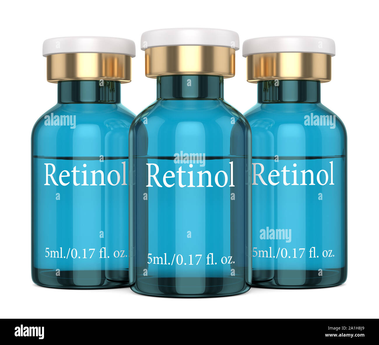 3d render of retinol vials over white background Stock Photo - Alamy