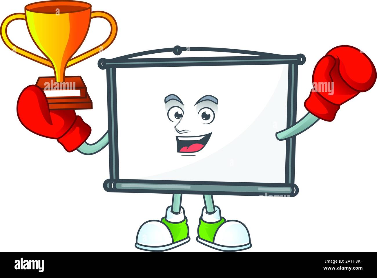 Boxing winner empty project screen on white background Stock Vector ...