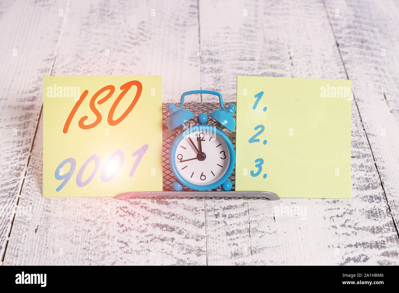 Handwriting text writing Iso 9001. Conceptual photo designed help ...