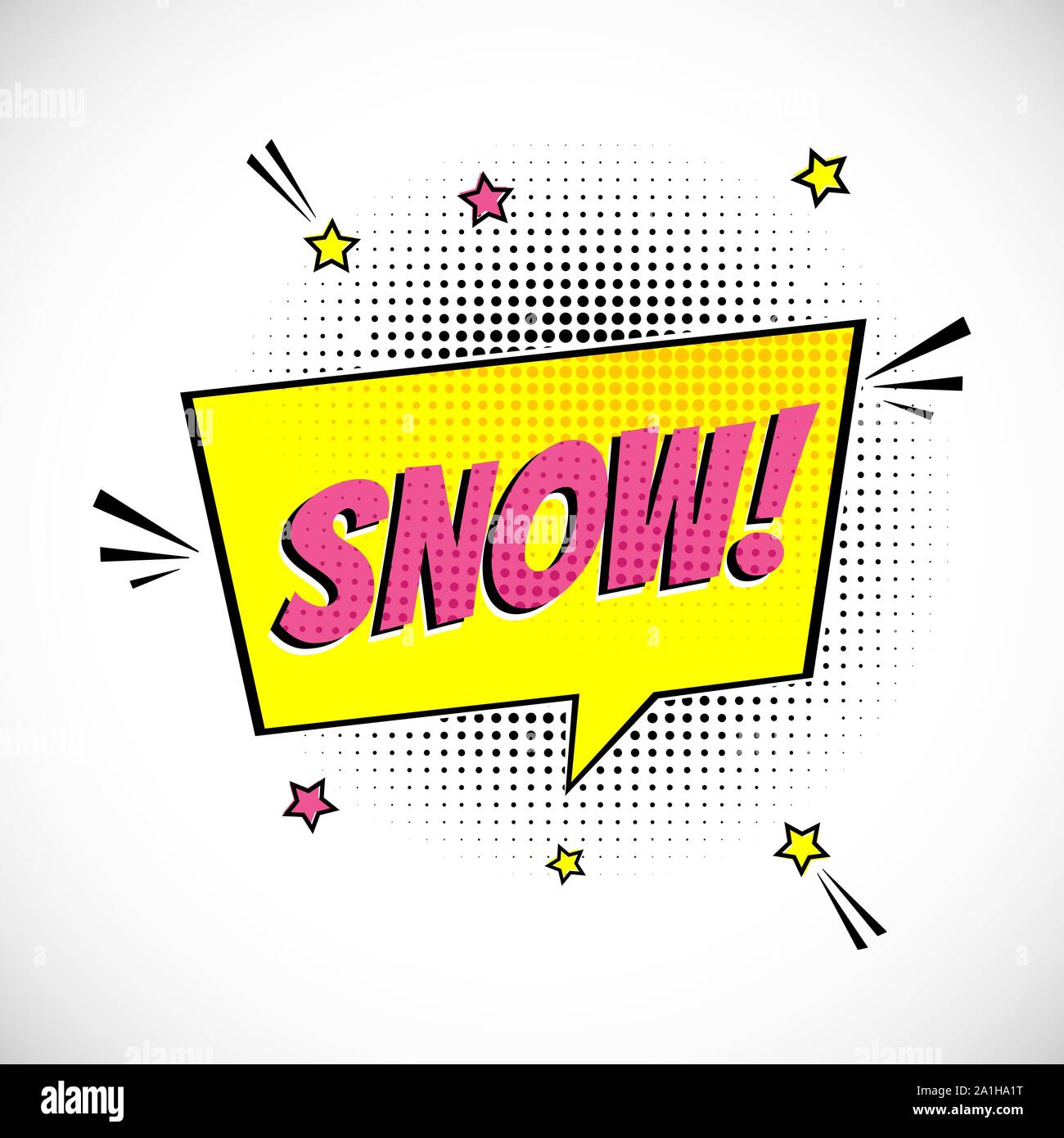Comic Lettering Snow In The Speech Bubbles Comic Style Flat Design ...