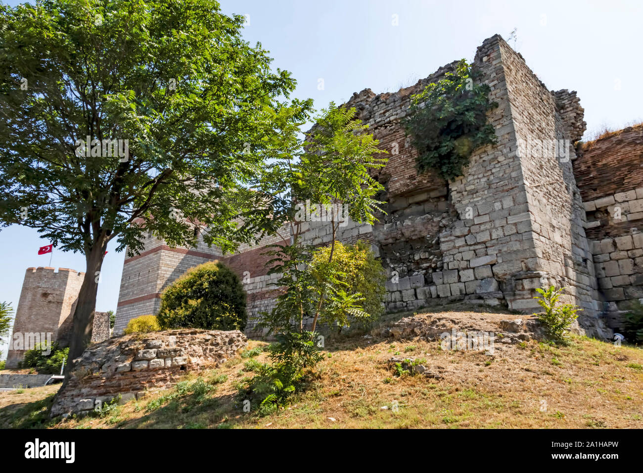 edirnekapi,istanbul, turkey-august 1,2019.historical byzantine topkapi ...