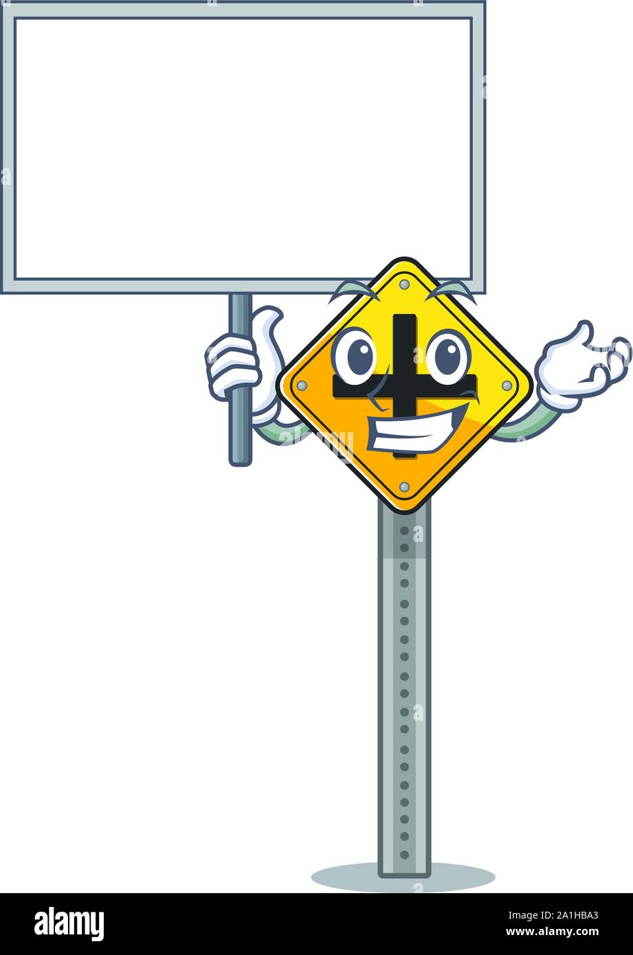 Bring board crossroad sign cartoon shape the mascot Stock Vector Image ...