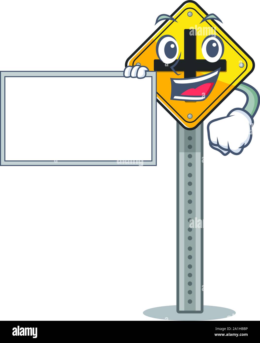 With board crossroad sign cartoon shape the mascot Stock Vector Image ...