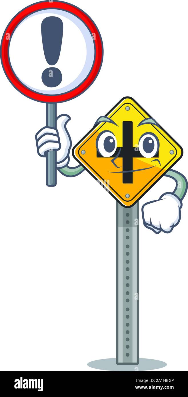 With sign crossroad sign cartoon shape the mascot Stock Vector Image ...