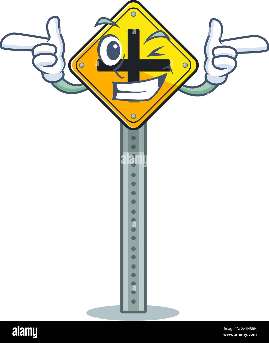Wink crossroad sign isolated in the character Stock Vector Image & Art ...