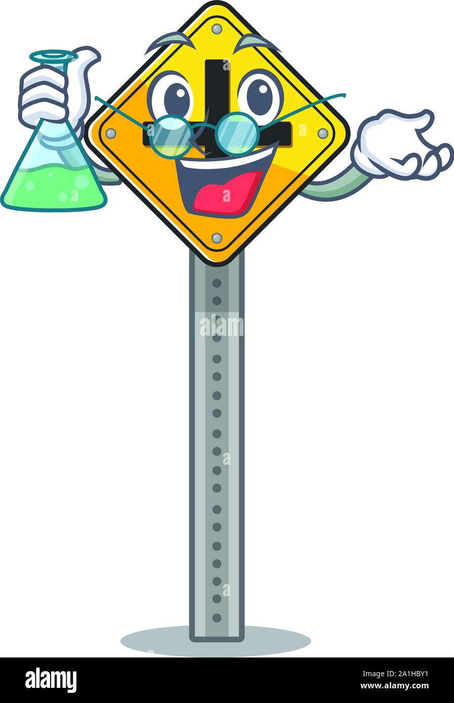 Professor crossroad sign isolated in the character Stock Vector Image ...