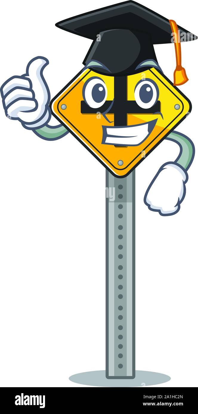 Graduation crossroad sign isolated in the character Stock Vector Image ...