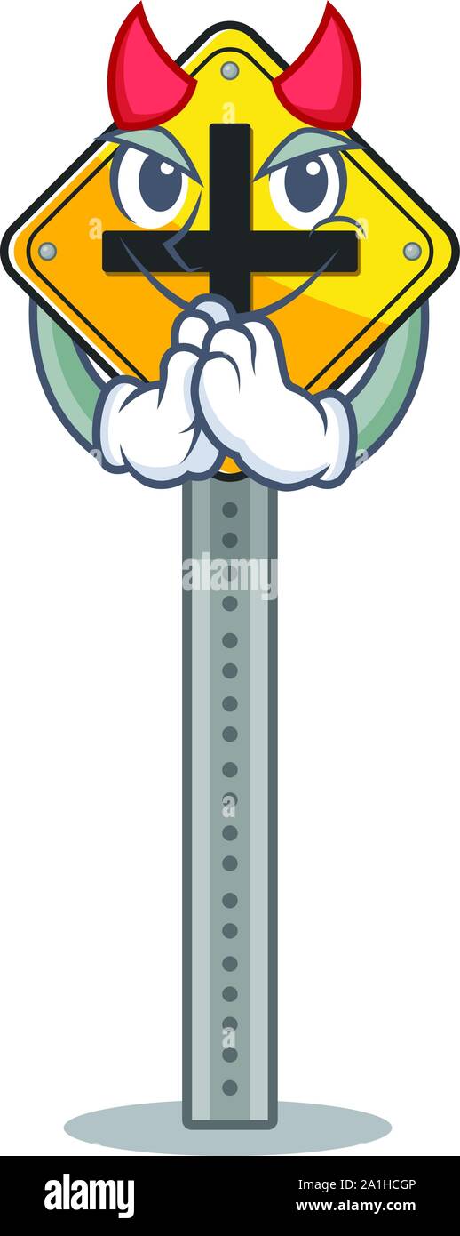 Devil crossing sign at the roadside character Stock Vector Image & Art ...