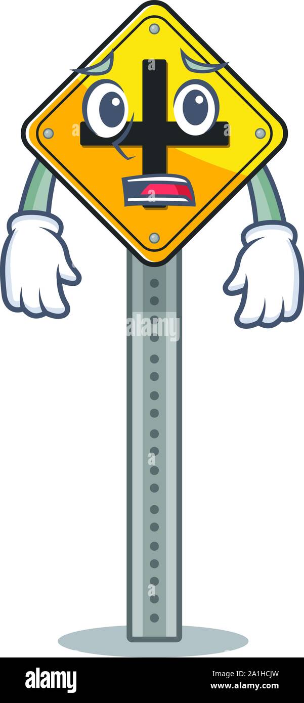 Afraid crossing sign at the roadside character Stock Vector Image & Art ...