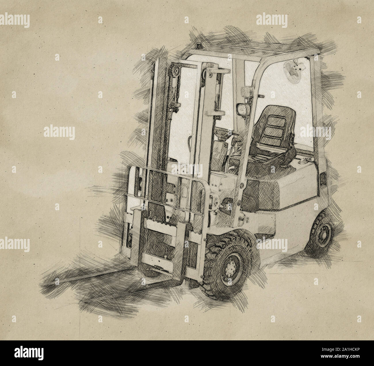 Tractor sketch hi-res stock photography and images - Alamy