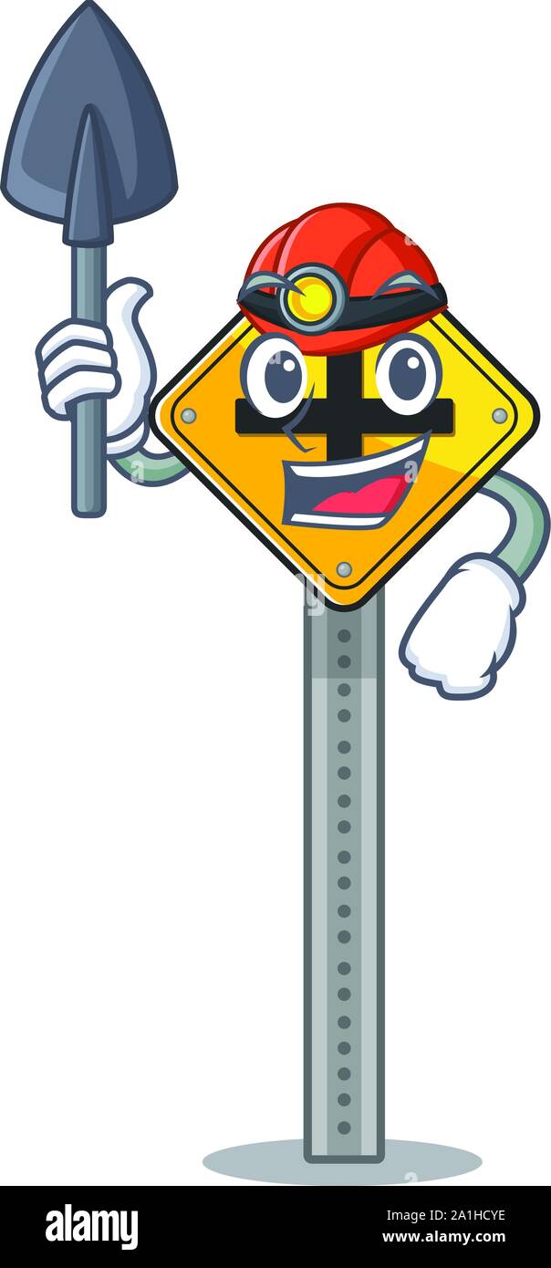 Miner crossing sign at the roadside character Stock Vector Image & Art ...