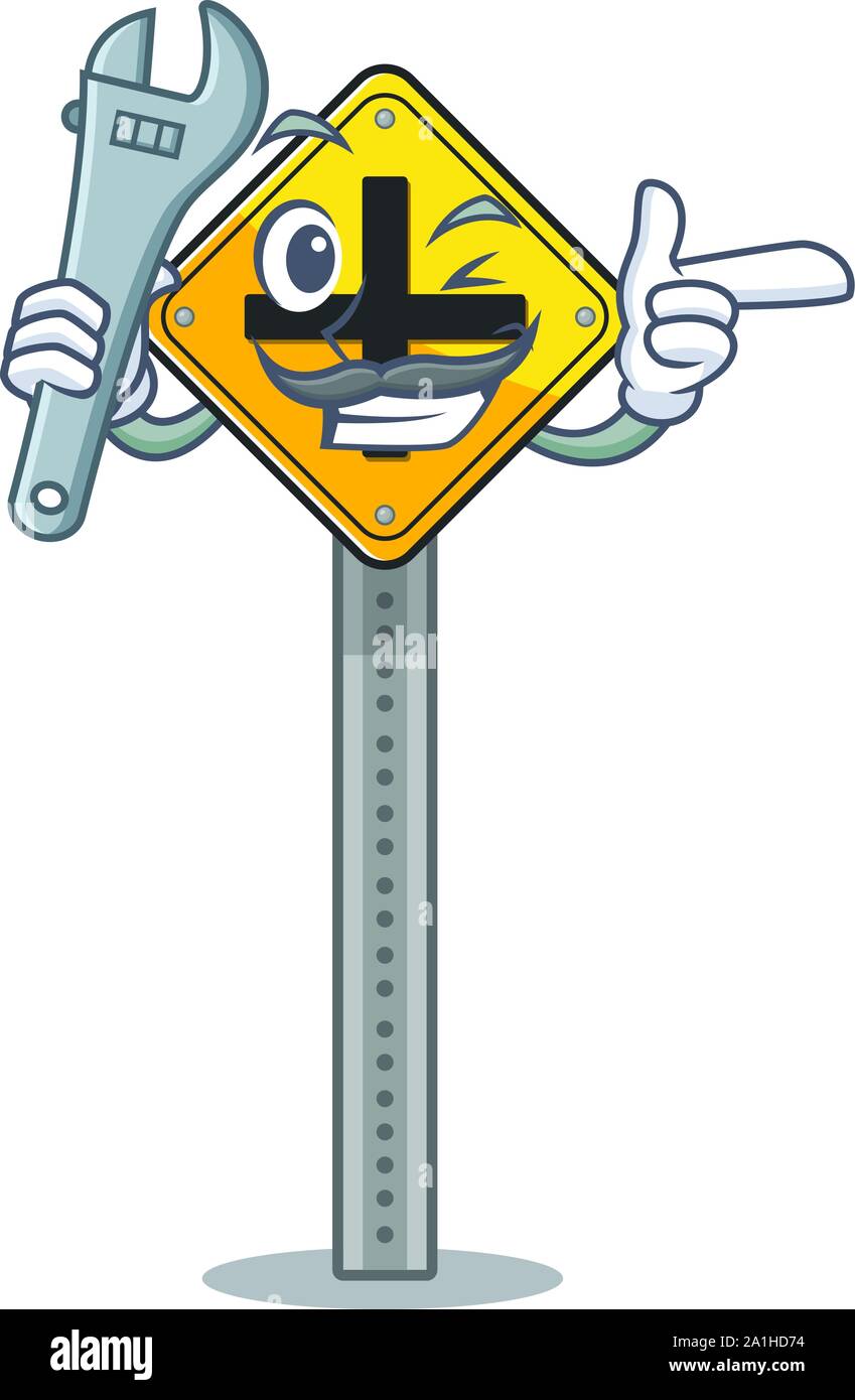 Mechanic toy crossing sign on cartoon table Stock Vector Image & Art ...