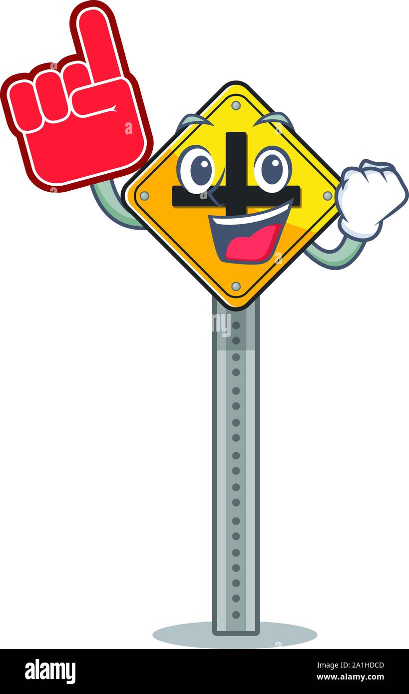 Foam finger toy crossing sign on cartoon table Stock Vector Image & Art ...