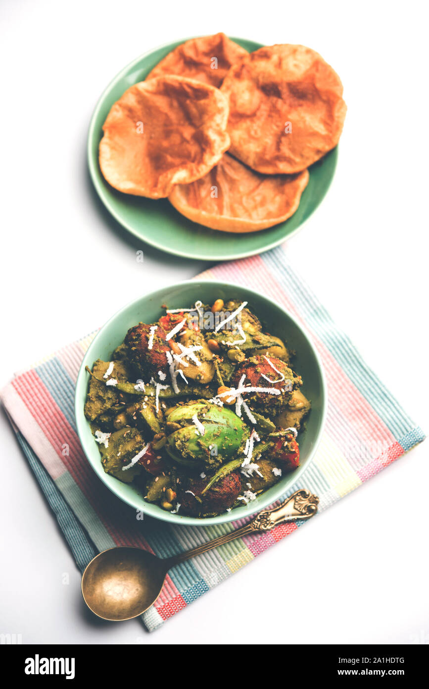 Undhiyu is a Gujarati mixed vegetable dish, specialty of Surat, India ...