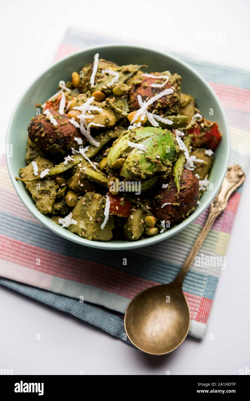 Undhiyu is a Gujarati mixed vegetable dish, specialty of Surat, India ...
