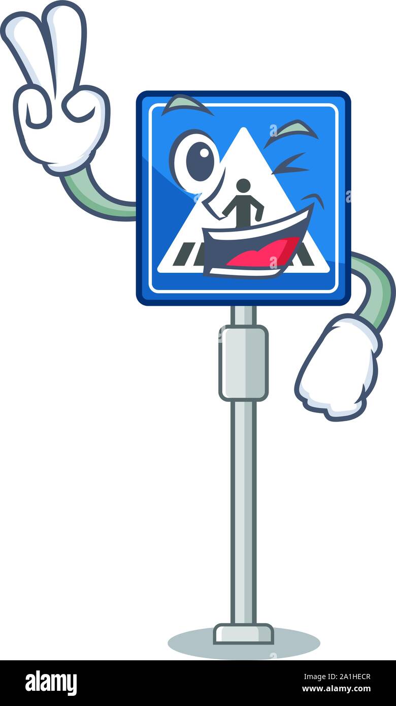 Two finger crosswalk sign isolated in the cartoon Stock Vector Image ...