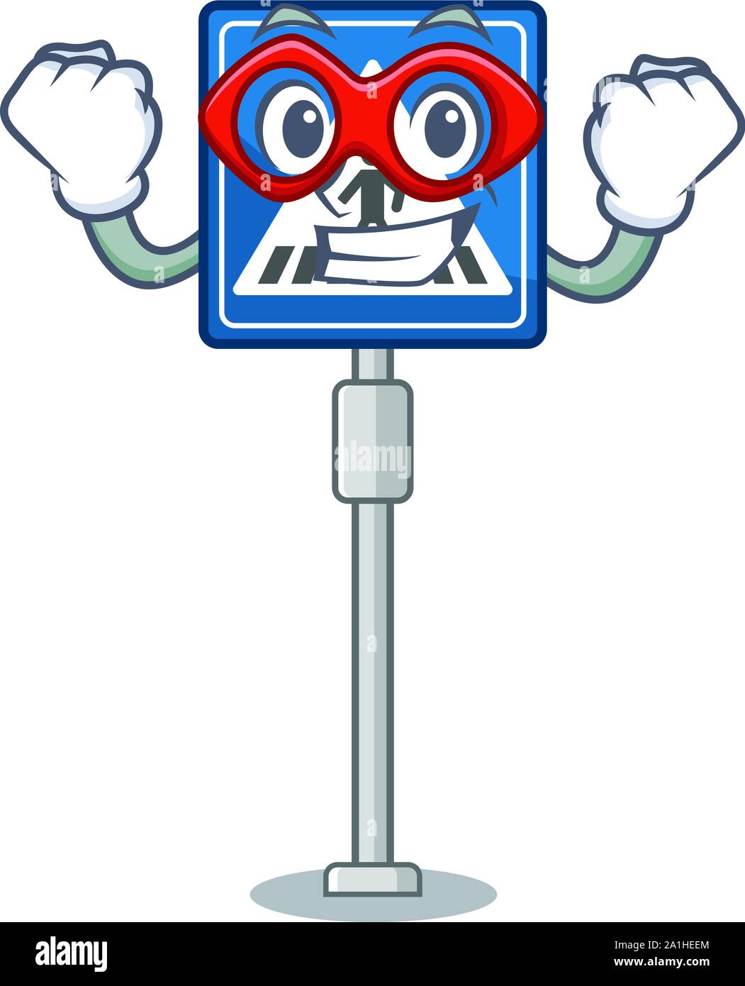 Super hero crosswalk sign isolated in the cartoon Stock Vector Image ...