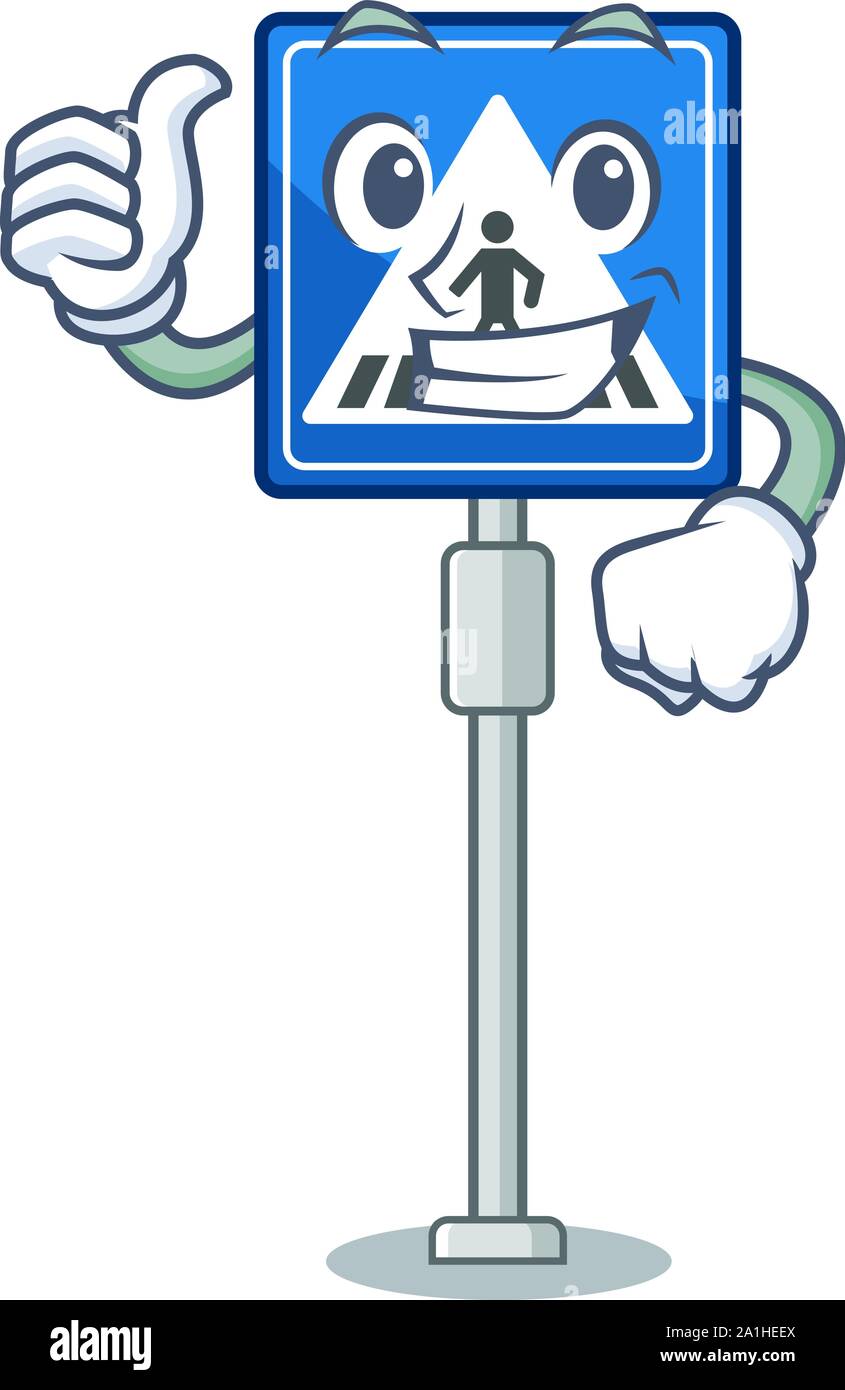 Thumbs up crosswalk sign isolated in the cartoon Stock Vector Image ...