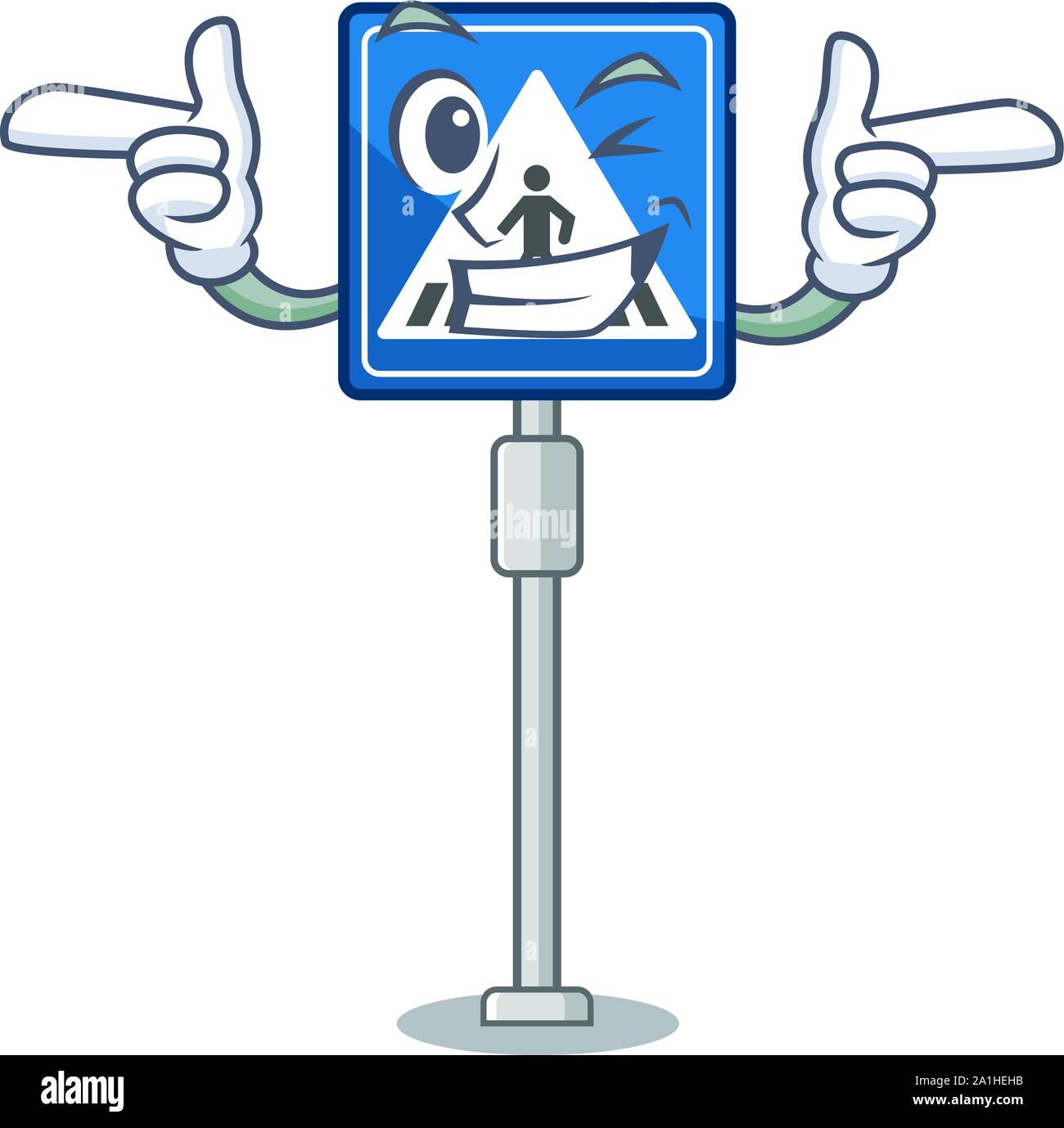 Wink crosswalk sign isolated in the cartoon Stock Vector Image & Art ...