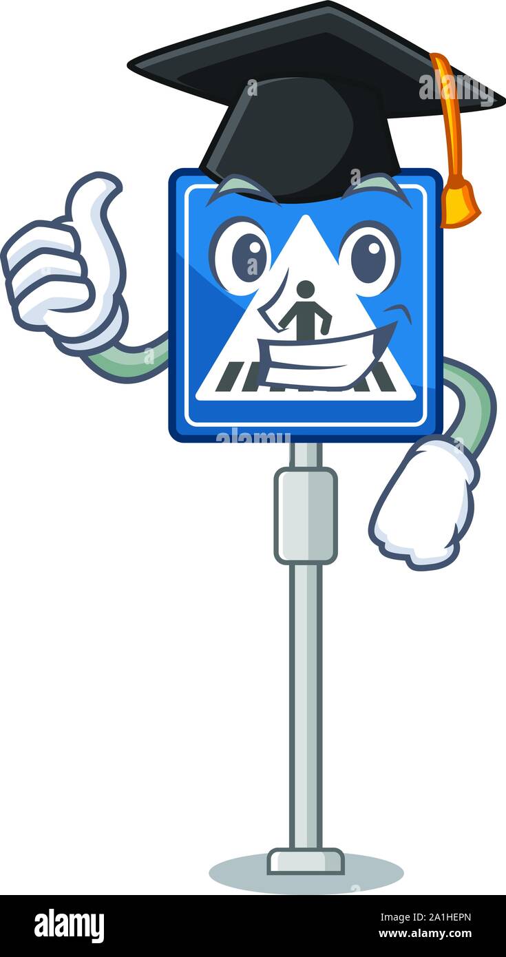 Graduation crosswalk sign isolated in the cartoon Stock Vector Image ...