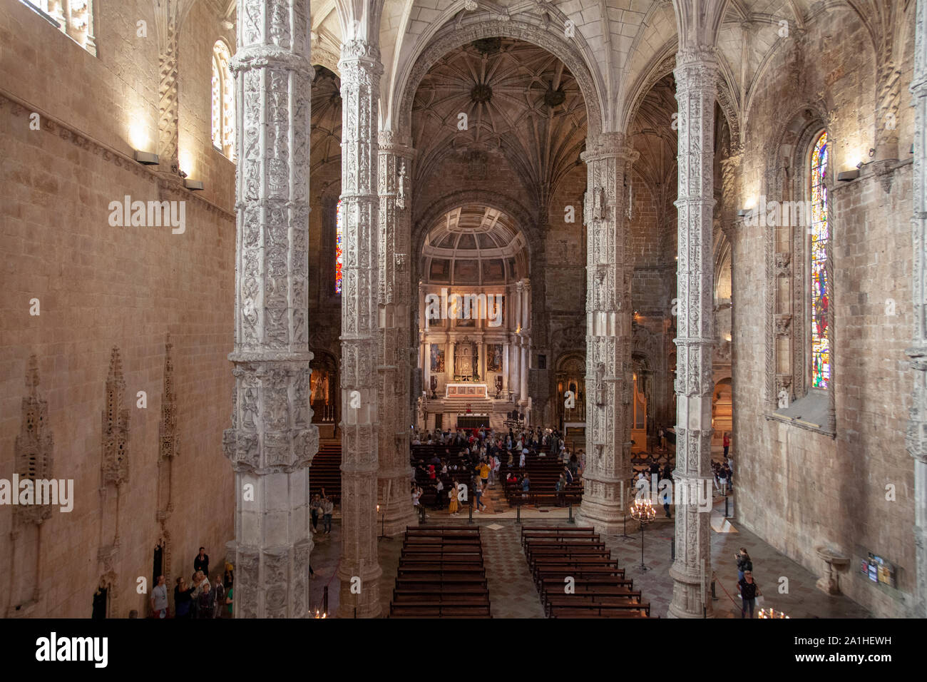 Jeronimos Monastery Church Interior - Lisbon, Portugal Stock Photo - Alamy