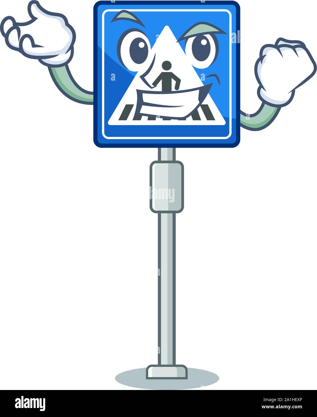 Successful crosswalk sign isolated in the cartoon Stock Vector Image ...