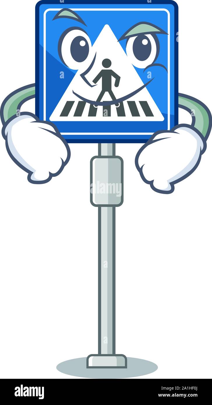 Smirking crosswalk sign isolated in the cartoon Stock Vector Image ...