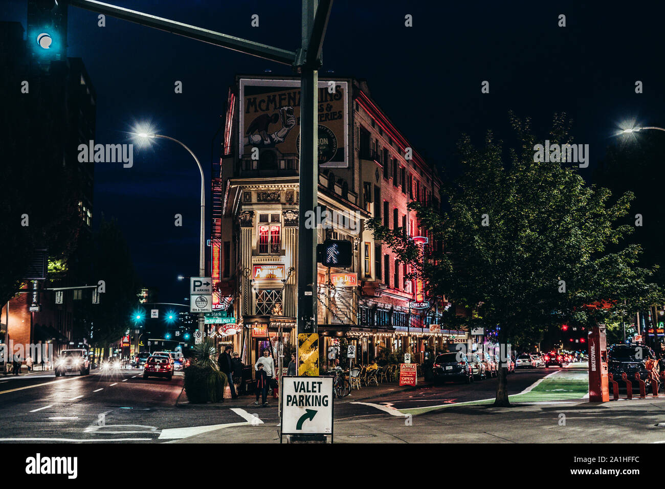 Night in Portland Stock Photo - Alamy