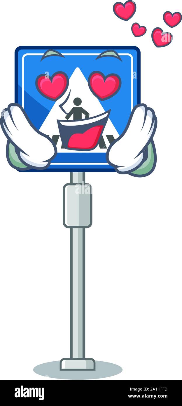 In love miniature crosswalk sign in form mascot Stock Vector Image ...