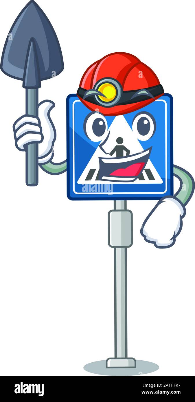 Miner miniature crosswalk sign in form mascot Stock Vector Image & Art ...
