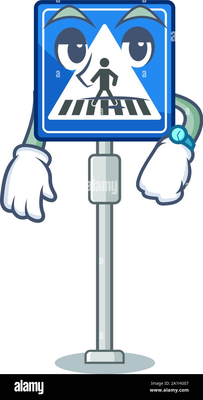 Waiting crosswalk sign with the character shape Stock Vector Image ...